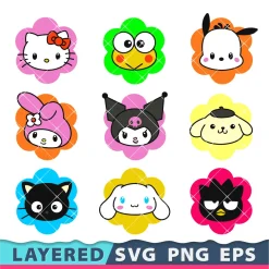 Sanrio Characters SVG And PNG Files Bundle Pack – SVG Fanart