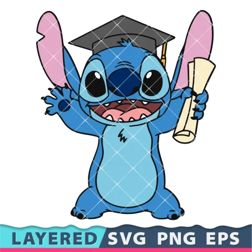 Stitch Graduation SVG, Transparent Stitch PNG From Disney – SVG Fanart