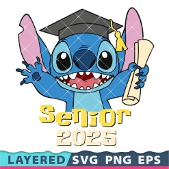 Stitch Graduation PNG, Disney SVG Clipart, Lilo Stitch – SVG Fanart