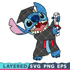 Stitch Graduation PNG, Disney SVG Clipart, Lilo Stitch – SVG Fanart