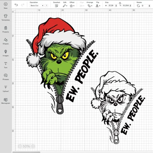 Grinch Ew People SVG, Transparent Christmas PNG Zipper – SVG Fanart