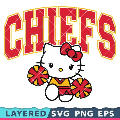 Kansas City Chiefs Hello Kitty SVG, NFL PNG, Transparent Cheerleader ...