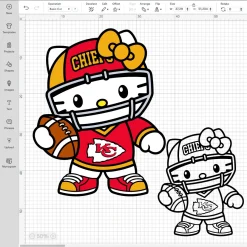 Hello Kitty Kansas City Chiefs SVG And PNG Files For NFL Fans – SVG Fanart