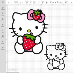 Hello Kitty Strawberry SVG, Transparent PNG – SVG Fanart