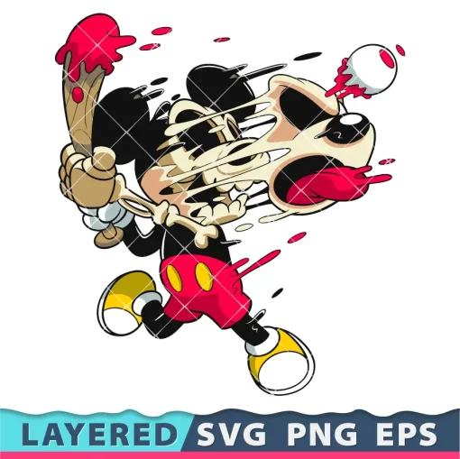 Mickey Mouse Skeleton SVG And PNG – SVG Fanart