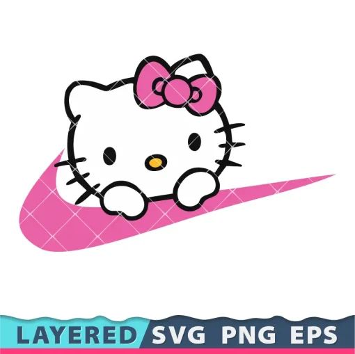Hello Kitty Nike SVG, Transparent Sanrio Sports PNG Swoosh – SVG Fanart
