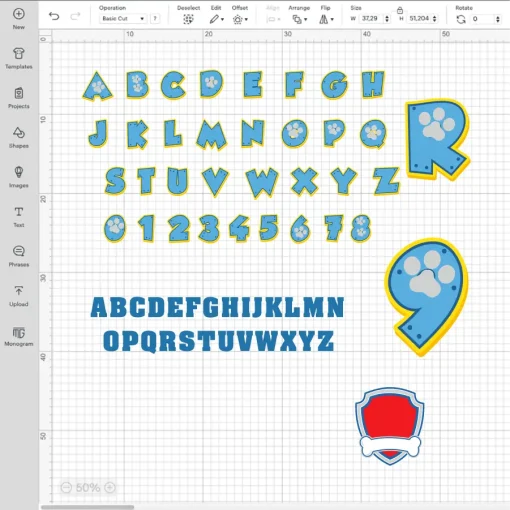 Paw Patrol Alphabet PNG, Cartoon Font SVG, Transparent Numbers Letters Set