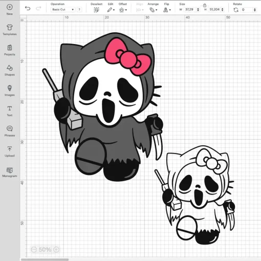 Scream Mask Hello Kitty SVG, Cute Horror Halloween PNG – SVG Fanart