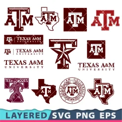 Texas A&M Logos SVG, Transparent Aggies PNG Collection – SVG Fanart