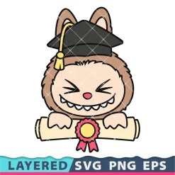 Labubu Graduation PNG, Labubu SVG Clipart, Labubu Graduate Cricut ...