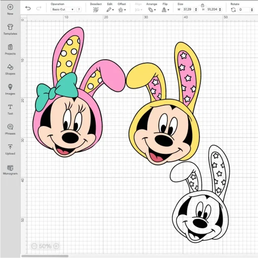 Easter Mickey Minnie Mouse PNG, Disney Bunny Ears SVG, Cartoon Clipart ...