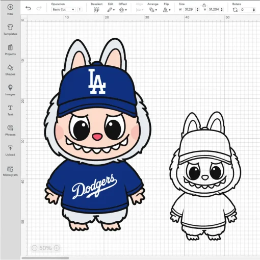 Labubu LA Dodgers🏆 SVG, Transparent MLB Character PNG Clipart – SVG Fanart