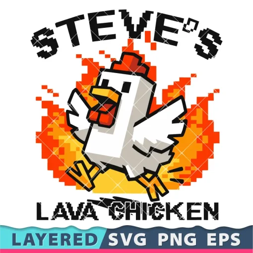 Minecraft Chicken SVG, Steve Lava Chicken PNG, Cricut Clipart - SVG Fanart