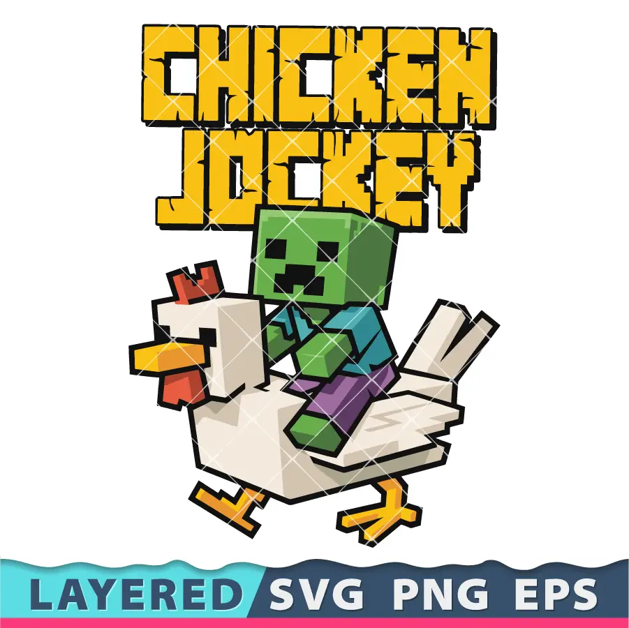 Minecraft Creeper Chicken Jockey SVG, Gaming PNG, Transparent Cricut ...