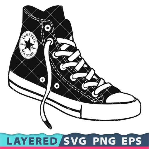 Converse All Star SVG, Transparent Chuck Taylor PNG Clipart – SVG Fanart
