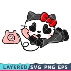 Hello Kitty Scream Mask Love Eyes SVG, Transparent Kawaii Horror PNG ...