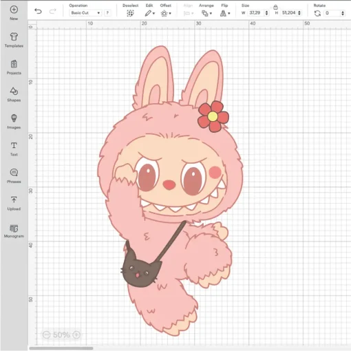 Spring 🌸 Labubu PNG, Pink Flower Layered SVG, Cat Purse Labubu Cricut ...