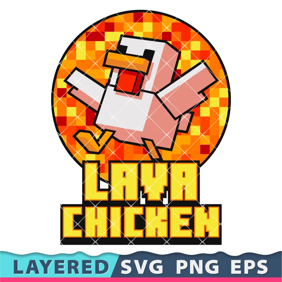 Minecraft Lava Chicken PNG SVG, Minecraft Chicken Clipart - SVG Fanart