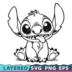 Stitch Tongue Out 😛 SVG, Disney Funny PNG, Silly Stitch – SVG Fanart