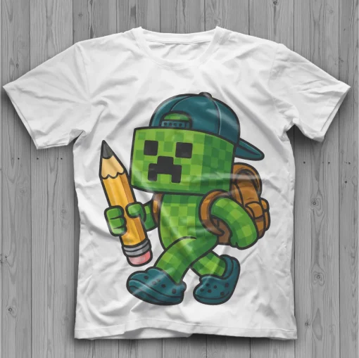 Minecraft Creeper Back To School PNG, SVG, Transparent, Cricut – SVG Fanart