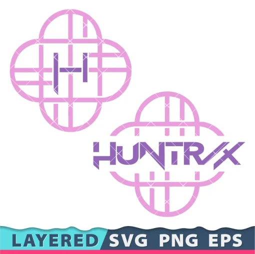 Huntrix Logo SVG PNG, Pink Purple 💜 Layered - SVG Fanart