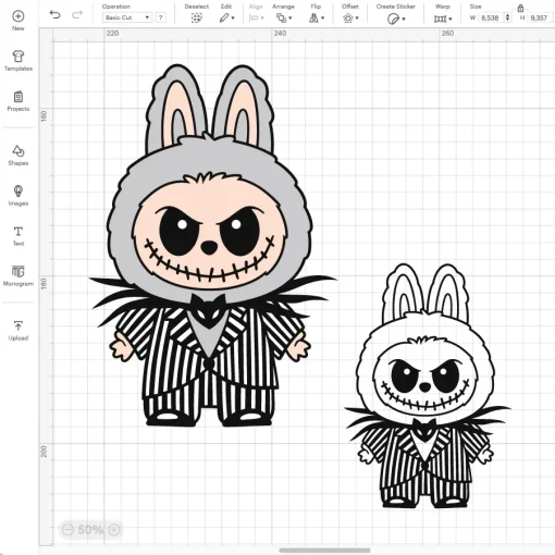 Labubu Jack Skellington SVG, Halloween Labubu PNG - SVG Fanart