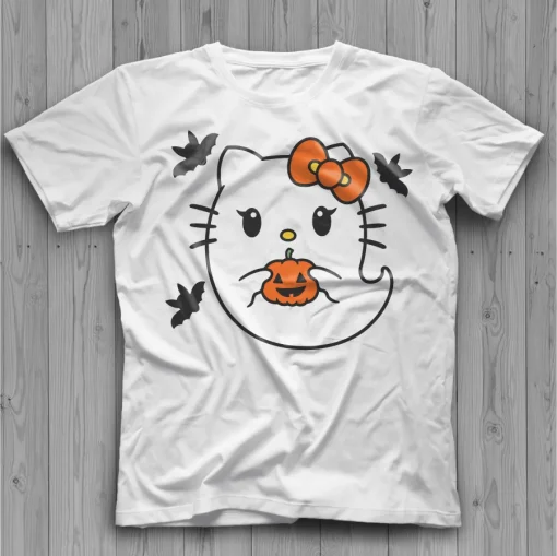 👻 Ghost Hello Kitty Halloween SVG, Sanrio PNG Cricut - SVG Fanart